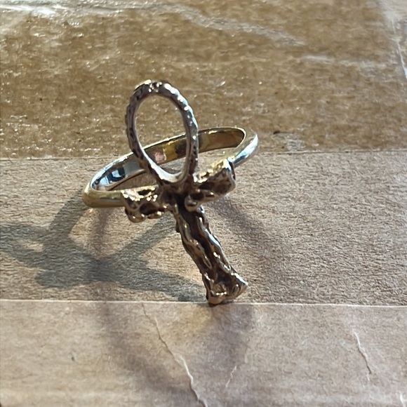 Jewelry | Vintage 14k Gold Ankh Ring S 204 Brutalist Look Size 7 | Poshmark